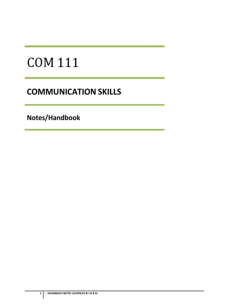 Comm Skills Notes | PDF | Communication | Memory