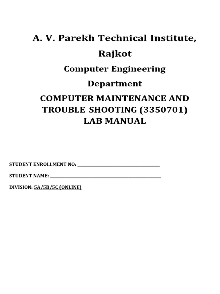 Lab - Manual CMT INDEX FOR ONLINE SUBMISSION DIV C | PDF | Personal ...