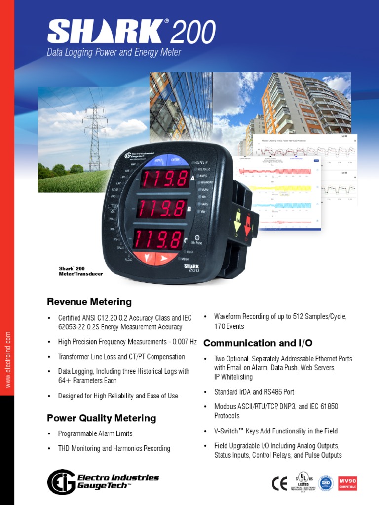 Shark 200 Data Logging Meter With IO Brochure - E149702 | PDF ...