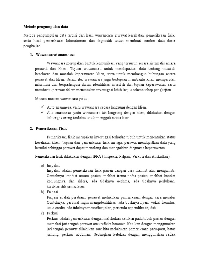 Metode Pengumpulan Data | PDF