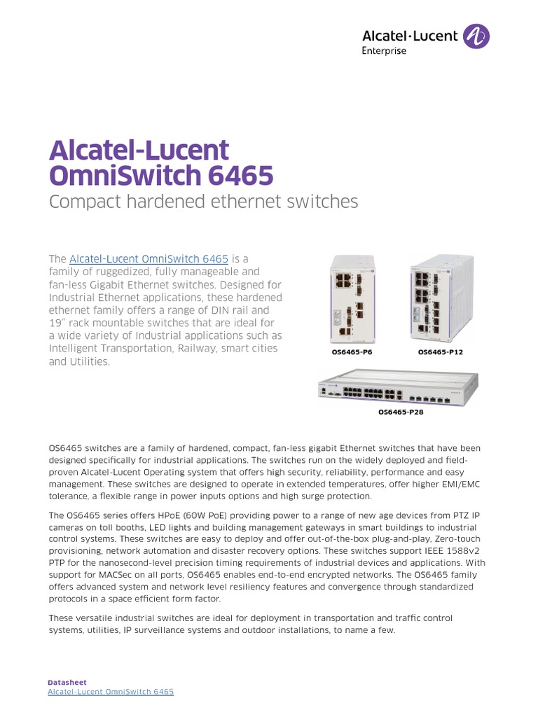 Omniswitch 6465 Datasheet en | PDF | I Pv6 | Computer Network