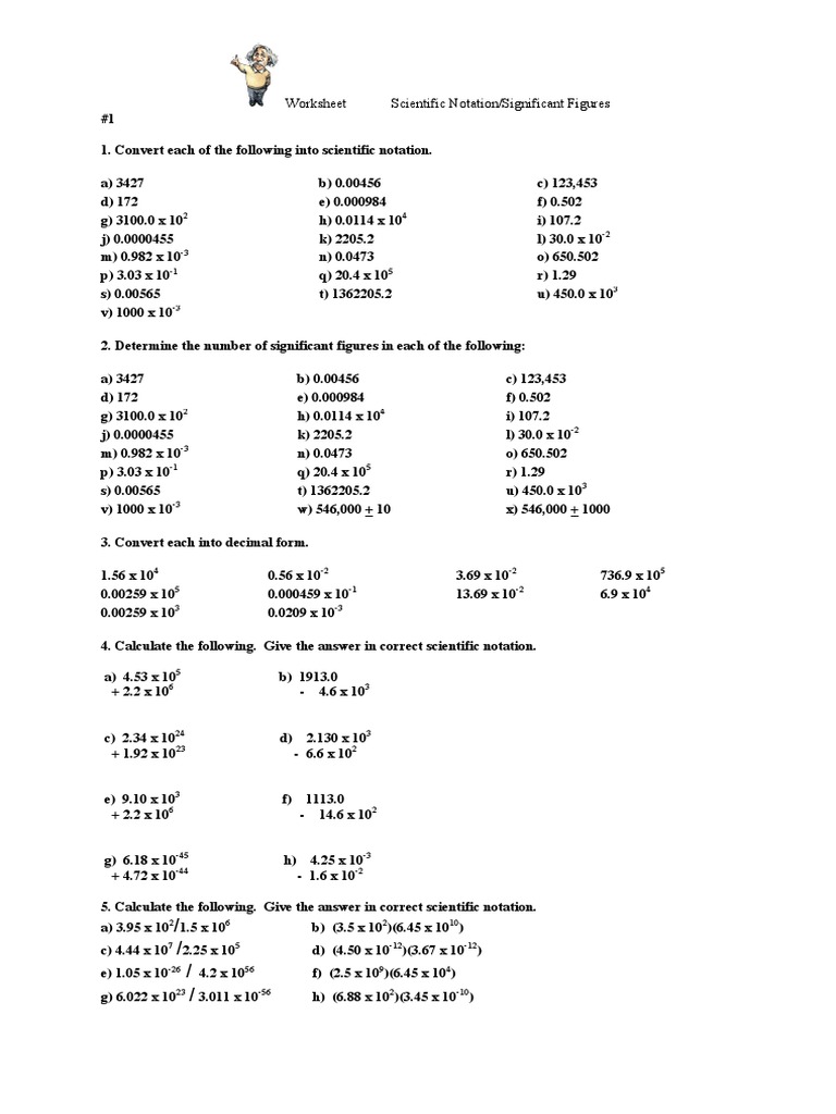 Worksheet Scientific Notation/Significant Figures | Download Free PDF ...