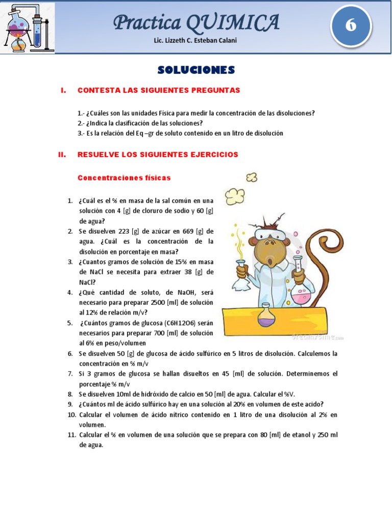 6 SOLUCIONES Quimicas | PDF | Concentración | Química