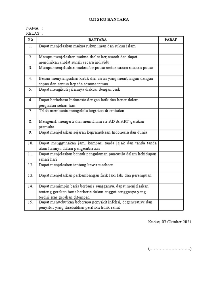 Uji Sku Bantara 2021 | PDF | Agama & Spiritualitas