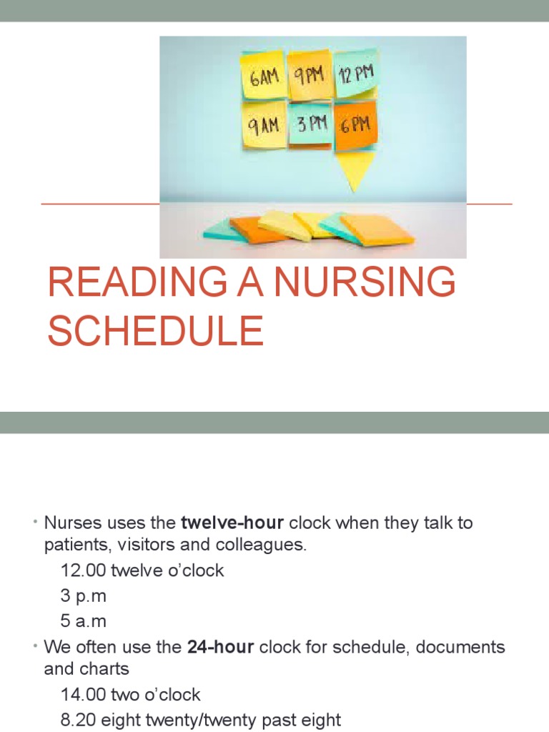 Reading A Nursing Schedule | PDF