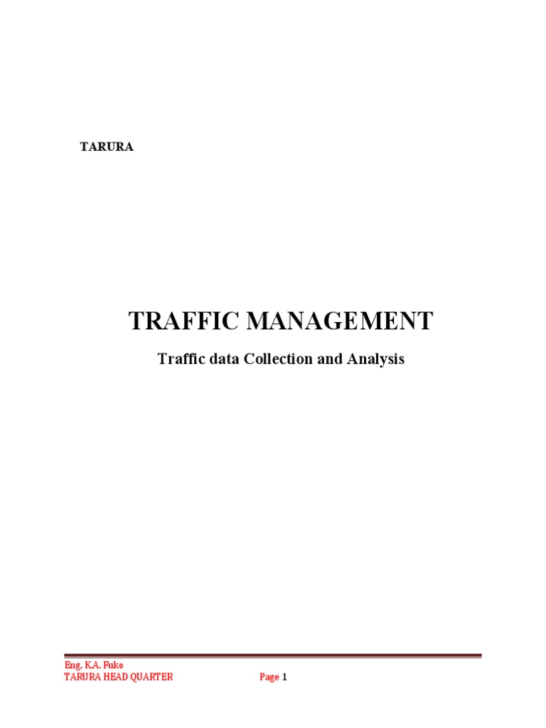 Traffic Management: Traffic Data Collection and Analysis | PDF ...