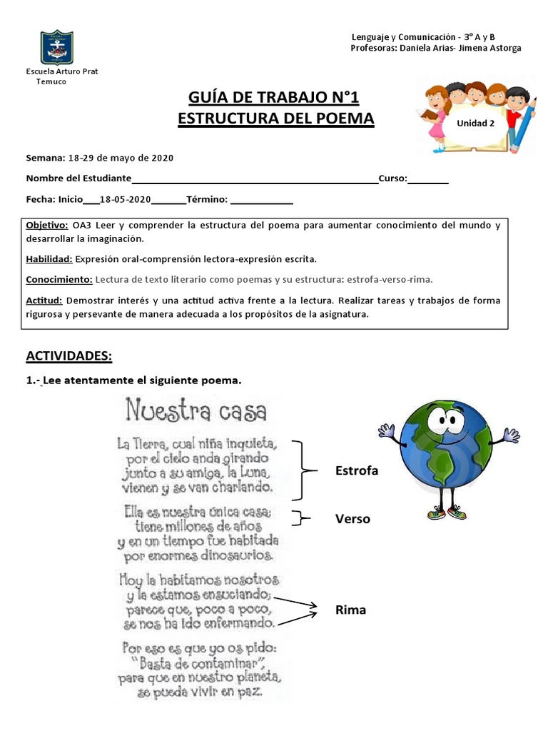 Guia El Poema Completo | PDF | Artes del Lenguaje y Comunicación