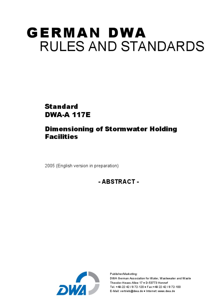 dwa_a_117_e | Stormwater | Combined Sewer