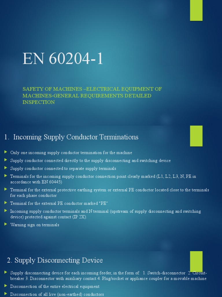 En 60204-1 All Clauses | PDF | Electrical Wiring | Electrical Connector