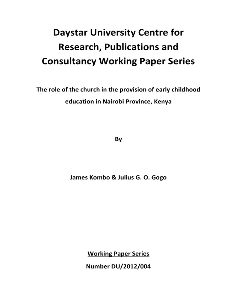 Daystar University Centre For Research, Publications and Consultancy ...