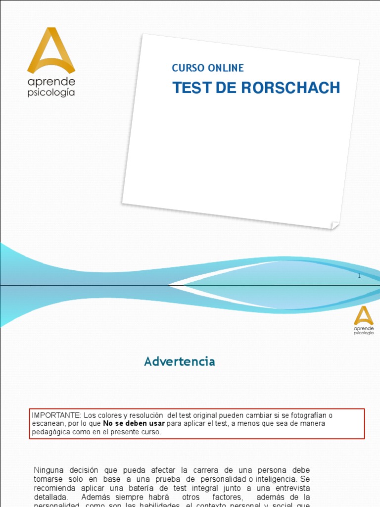 Manual Test de Rorschach (Completo) | PDF | Validez (Estadísticas ...