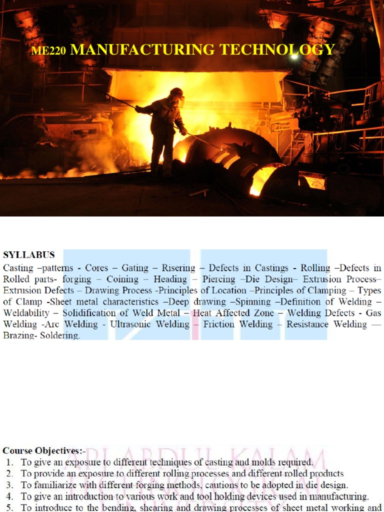 Module 1 | PDF | Casting (Metalworking) | Foundry