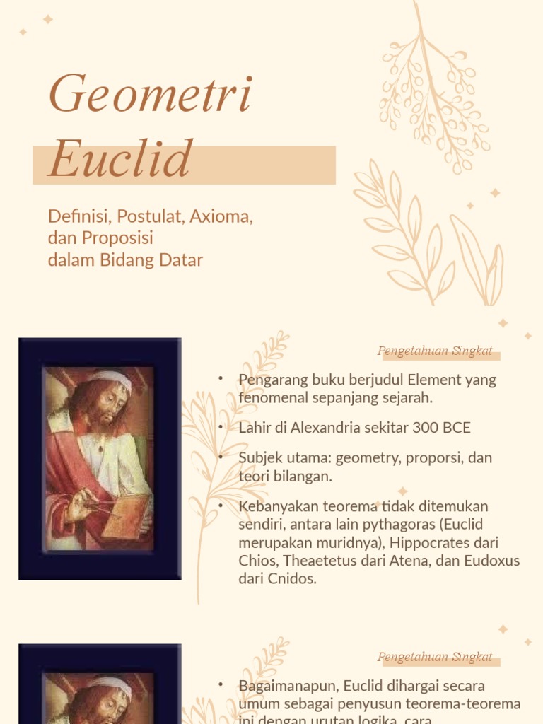 Dasar-Dasar Geometri Euclid | PDF | Metode & Bahan Ajar