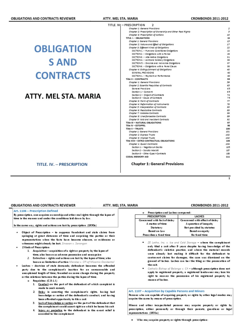 Oblicon Sta. Maria | PDF | Statute Of Limitations | Laches (Equity)