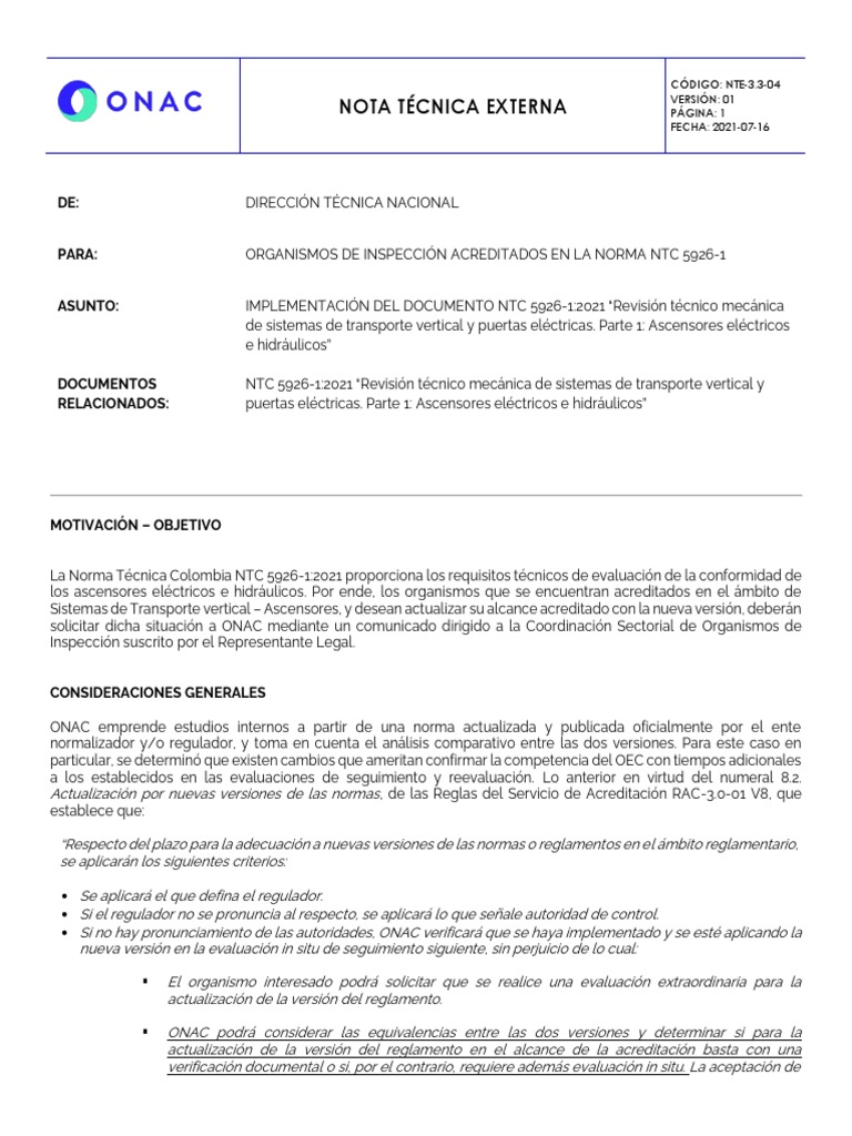 NTE 3.3 04 Nota Tecnica NTC 5926 1 v1 | PDF | Archivo de computadora | Calibración