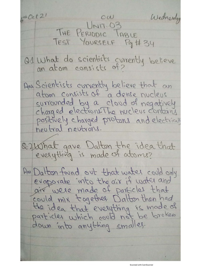 Unit 03 The Periodic Table | PDF