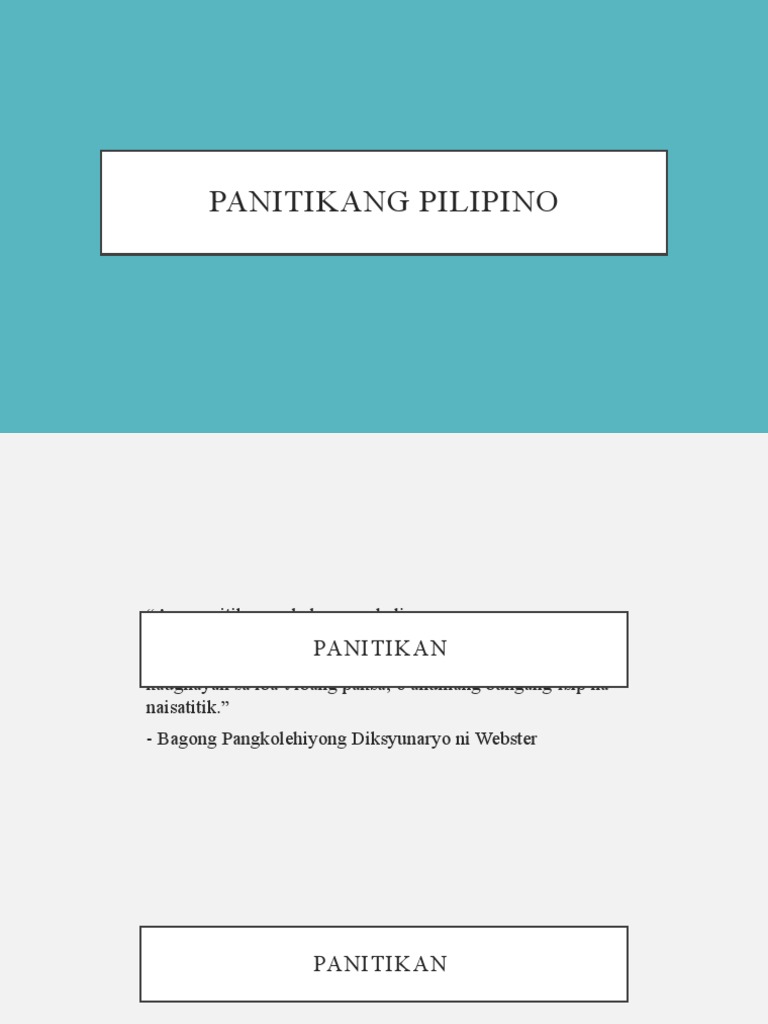 PANITIKANG PILIPINO ppt1 | PDF