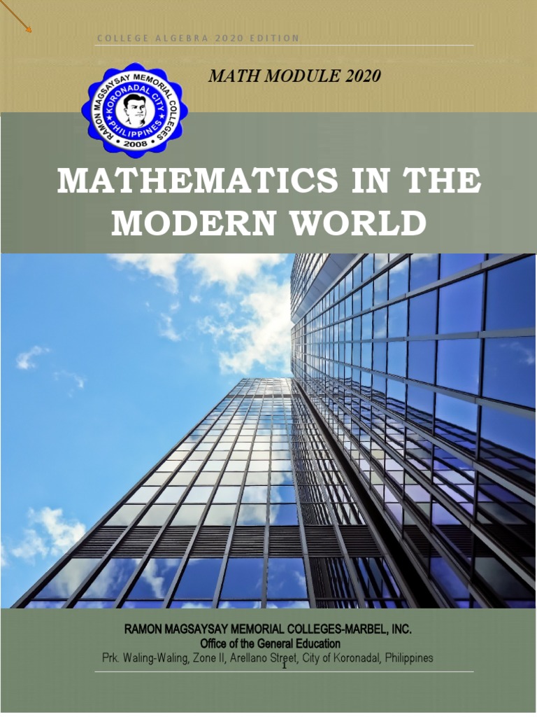 Mathematics in The Modern World: Math Module 2020 | PDF | Set ...