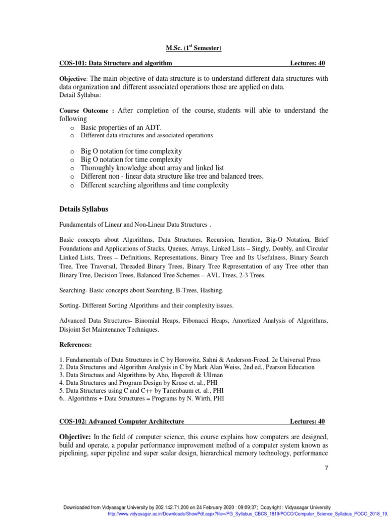 Syllabus-Data Structure and Algorithm | PDF | Data Structure | Time ...