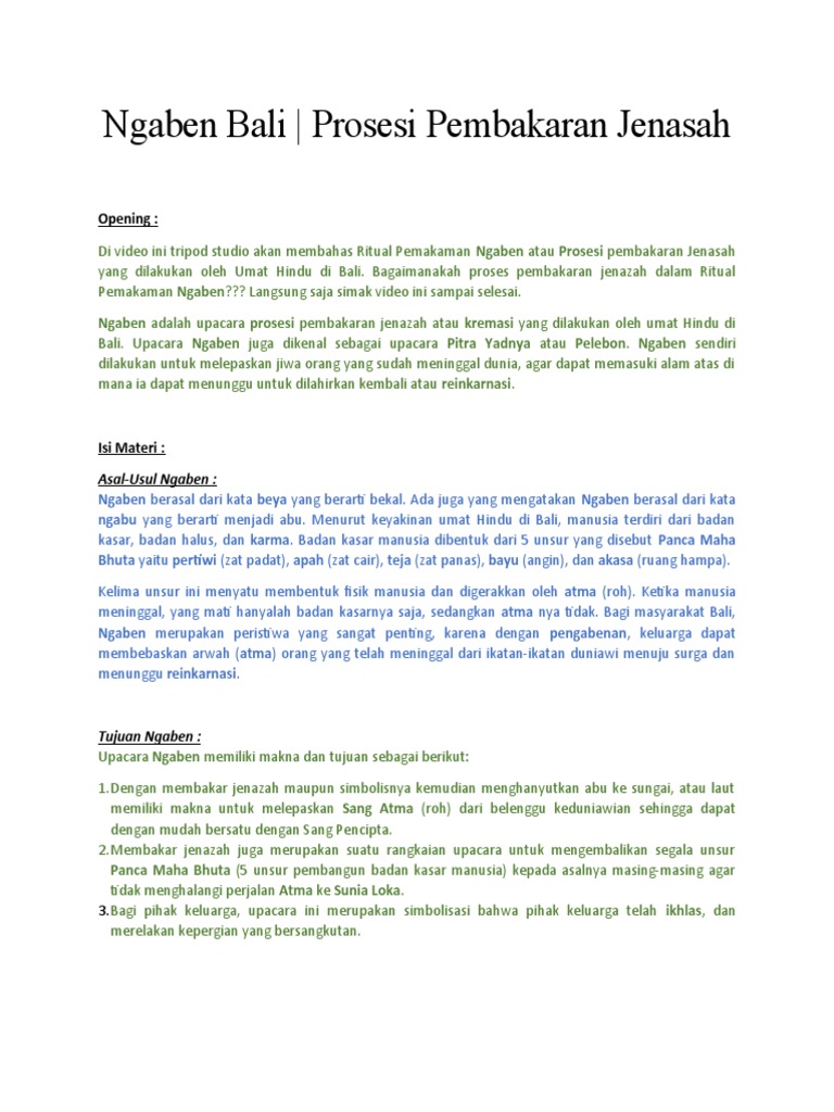 Ngaben Bali | PDF