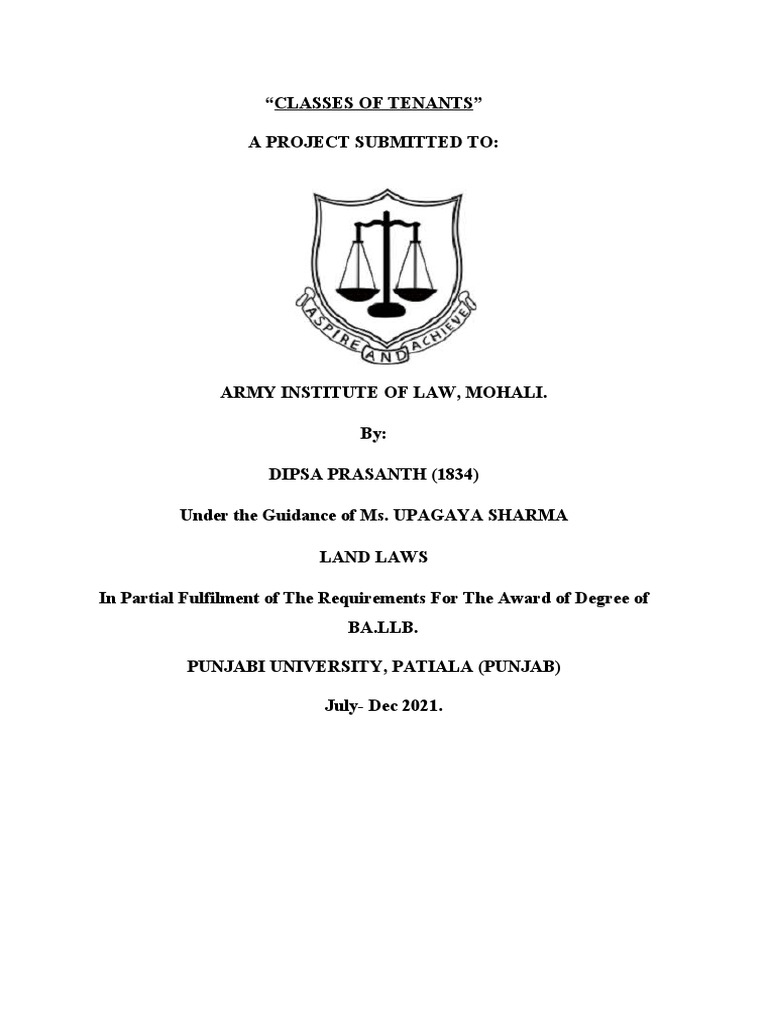 Class of Tenants | PDF | Leasehold Estate | Lease