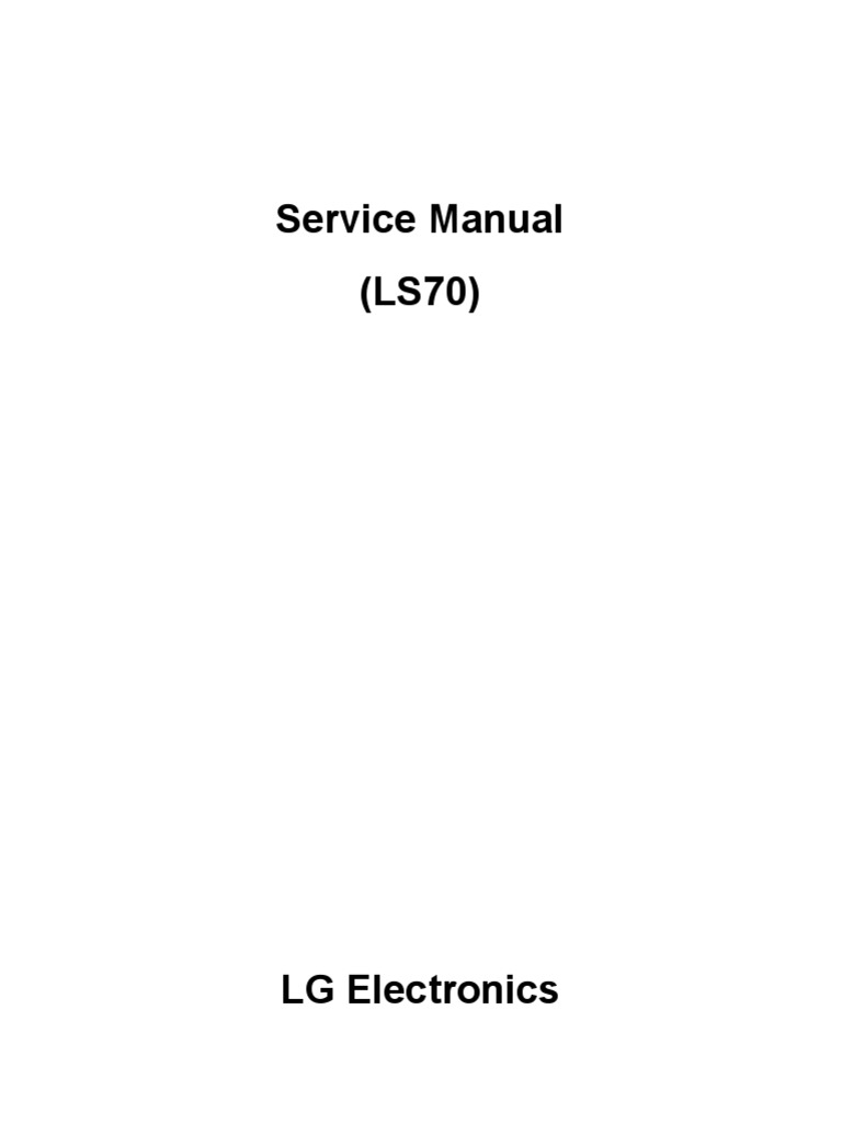 Service Manual (LS70) | PDF | Bios | Electrostatic Discharge