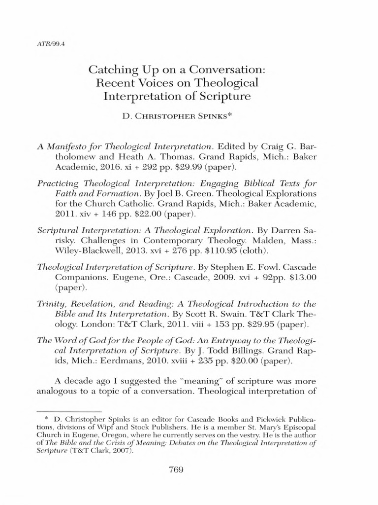 2017 - Catching Up On A Conversation Recent Voices On TIS - Chris ...