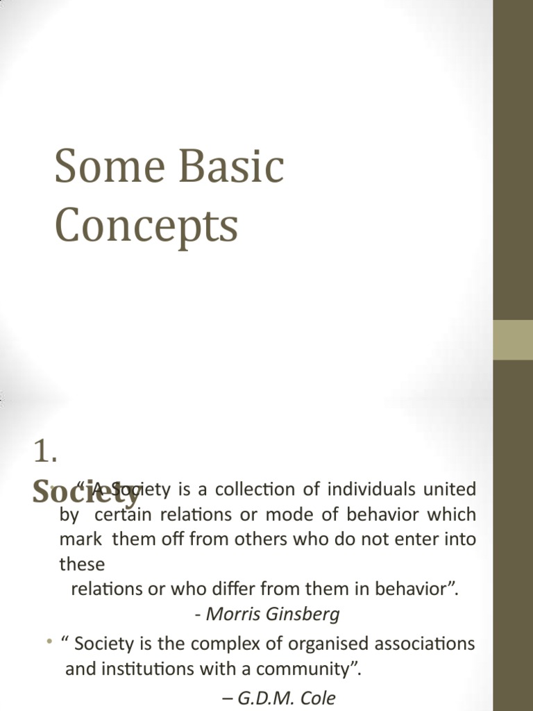 Understanding Key Social Concepts: An Analysis of Society, Community ...