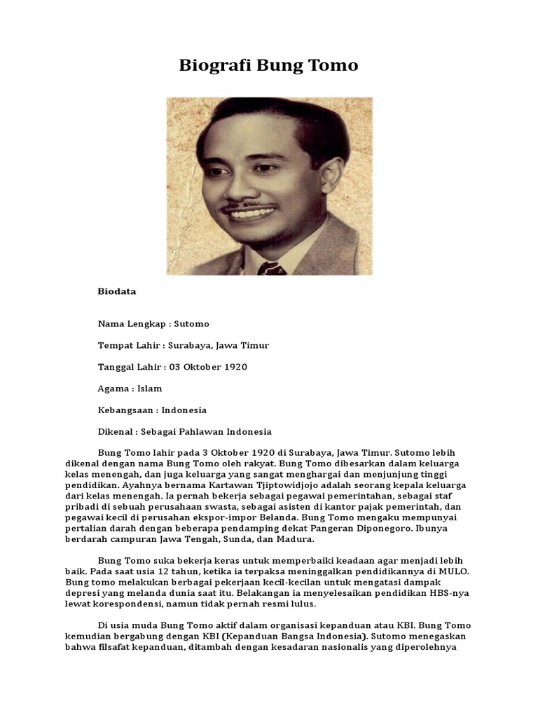 Biografi Bung Tomo | PDF