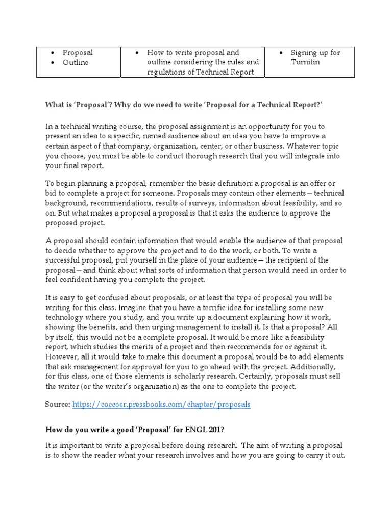 What Is Proposal'? Why Do We Need To Write Proposal For A Technical ...
