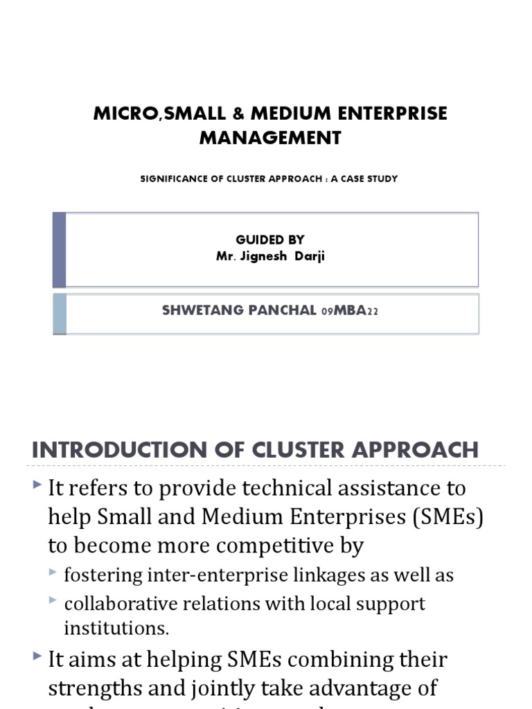 Micro, Small & Medium Enterprise Management: Shwetang Panchal 09mba22 ...