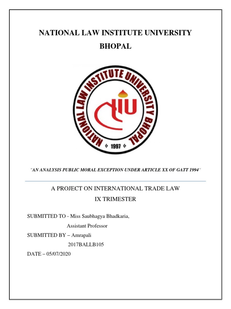 Itl Project 1 PDF | Download Free PDF | World Trade Organization | Morality