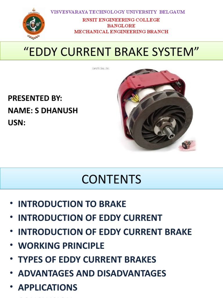 "Eddy Current Brake System" "Eddy Current Brake System": Presented By ...