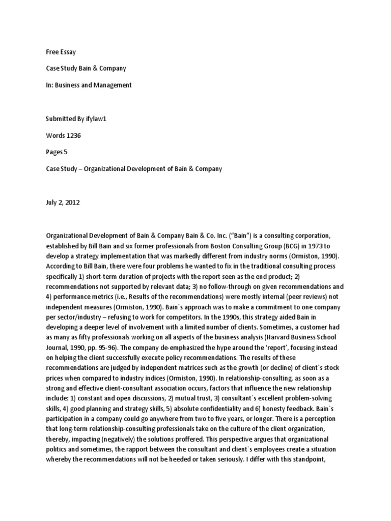 Bain & Co. | PDF | Organization Development | Consultant