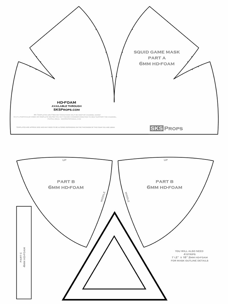 Squid Game Mask Template SKS Props | PDF