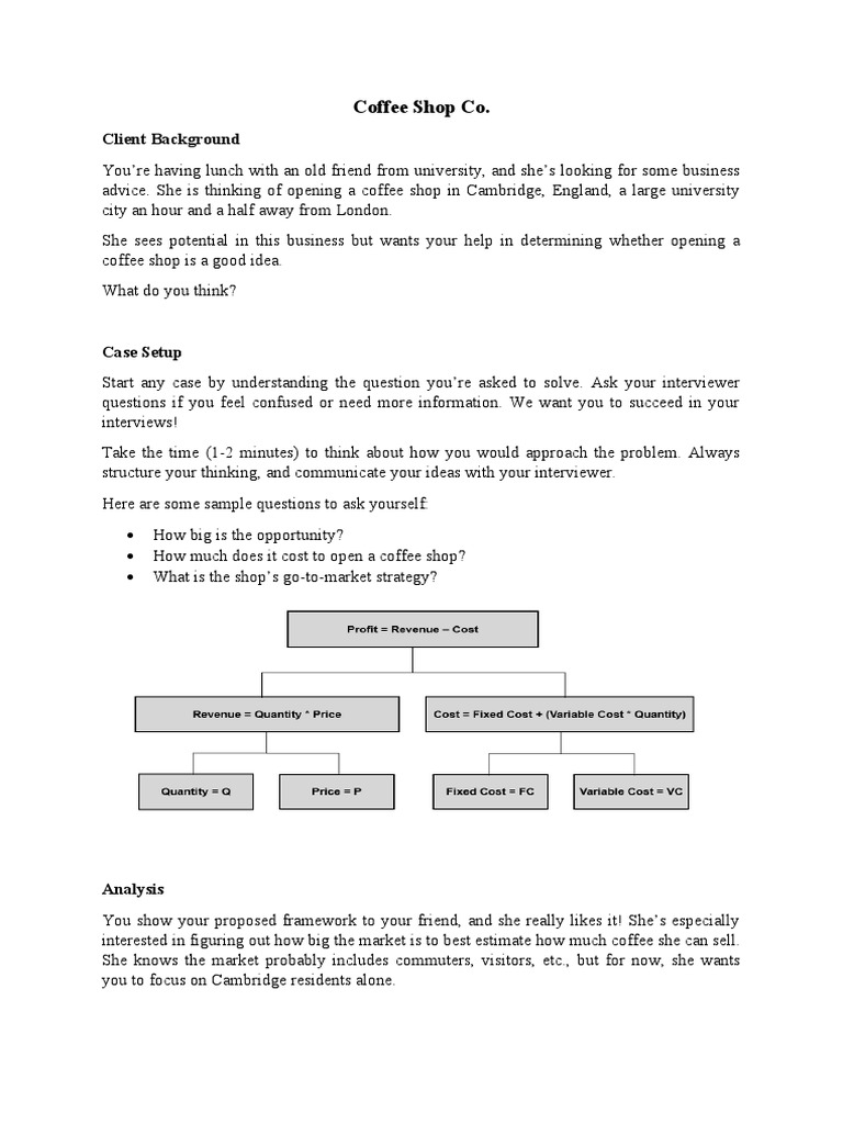 Coffee Shop Co Case | PDF | Business | Microeconomics