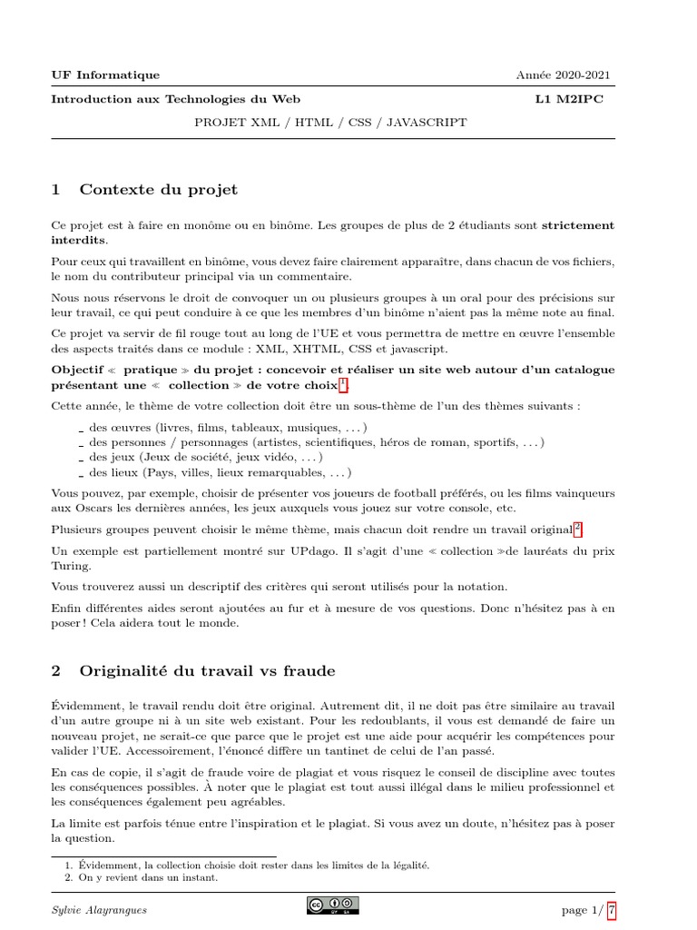 Projet Web : Création d'un Site HTML/CSS | PDF | XHTML | Html