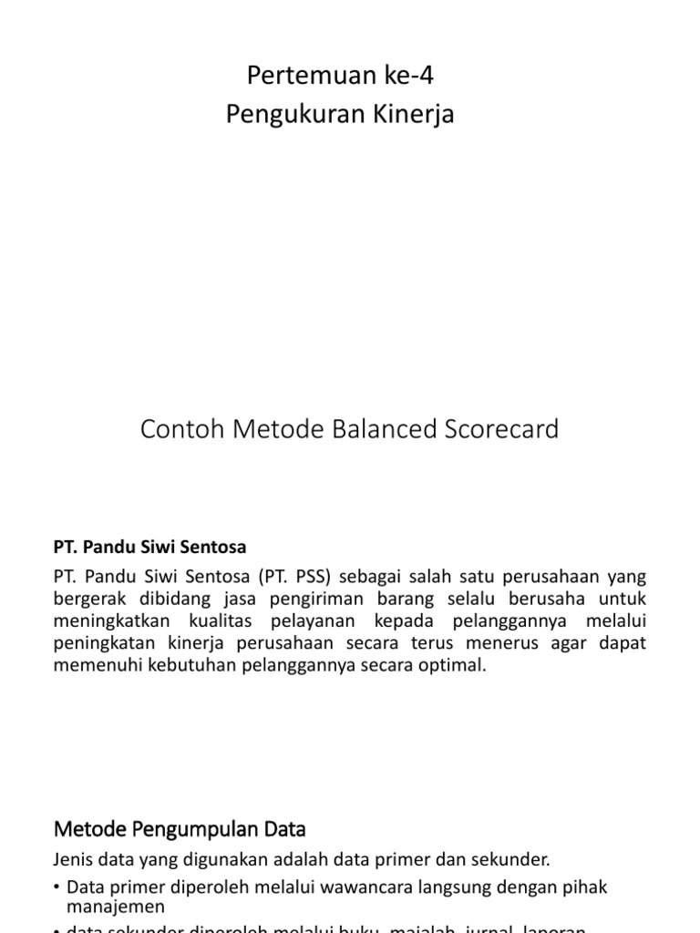 Contoh Penerapan Balanced Scorecard | PDF