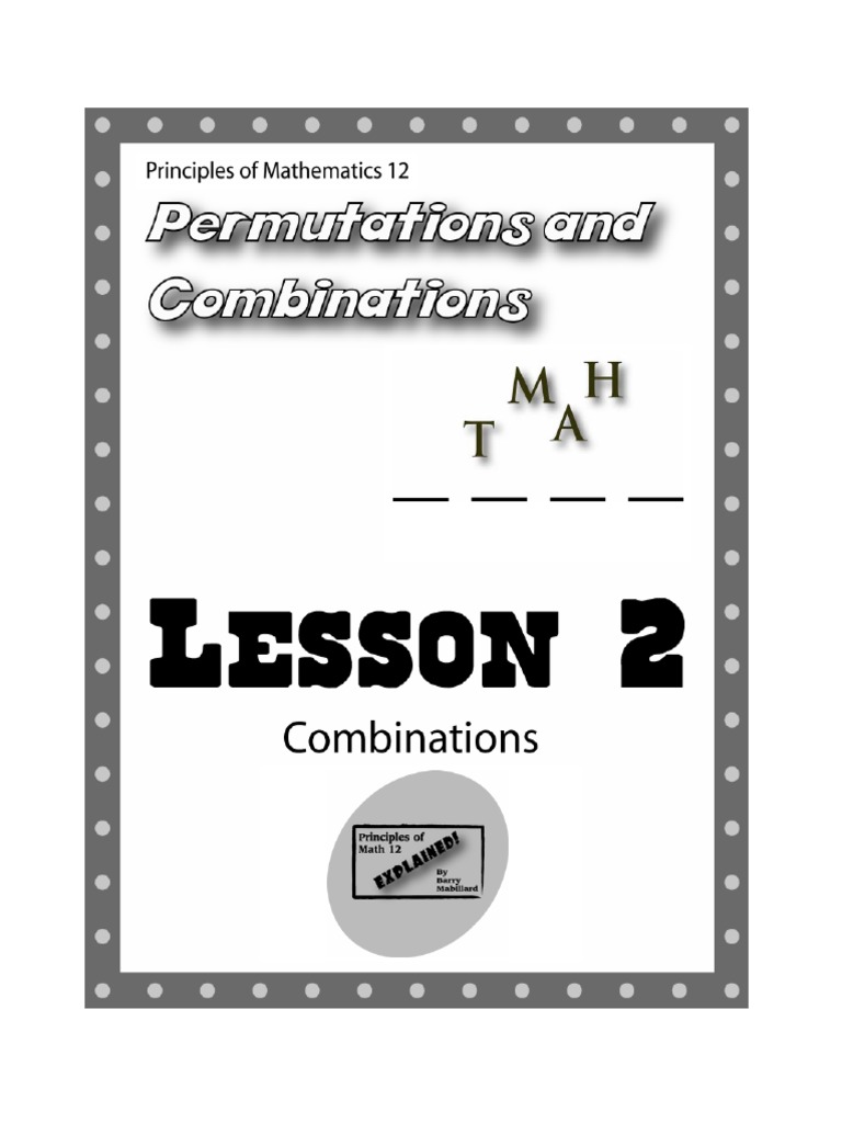 Combinations and Permutations Guide | PDF | Playing Cards | Mathematics