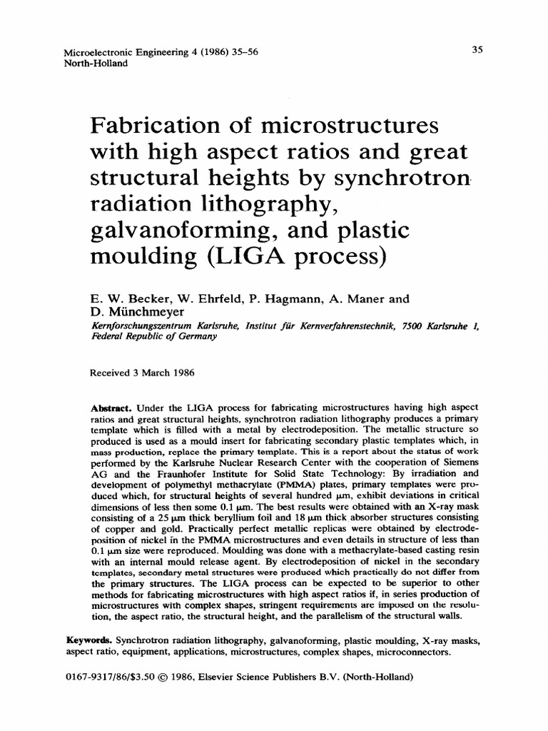 Fabrication of Microstructures With High Aspect Ratios and Great ...