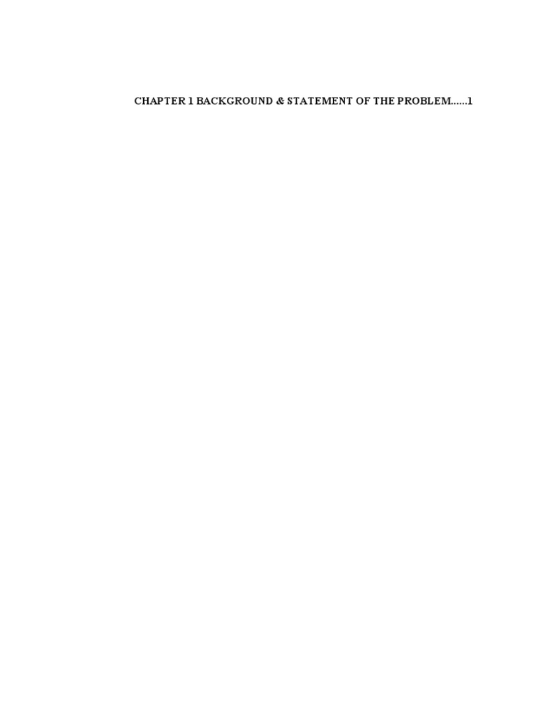 Chapter 1 Background & Statement of The Problem...... 1 | PDF | Tea | Brand