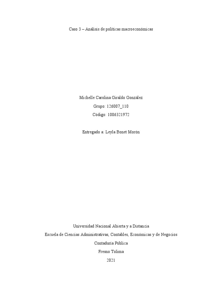 Caso 3 - Michelle Giraldo Colaborativo | PDF | Macroeconómica ...