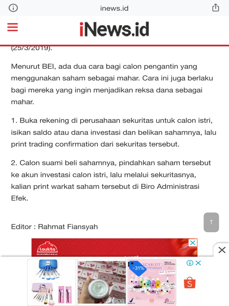 Mahar Saham untuk Pernikahan | PDF