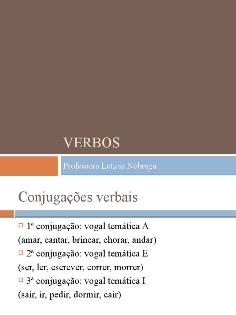 Verbos | PDF | Assunto (gramática) | Morfologia