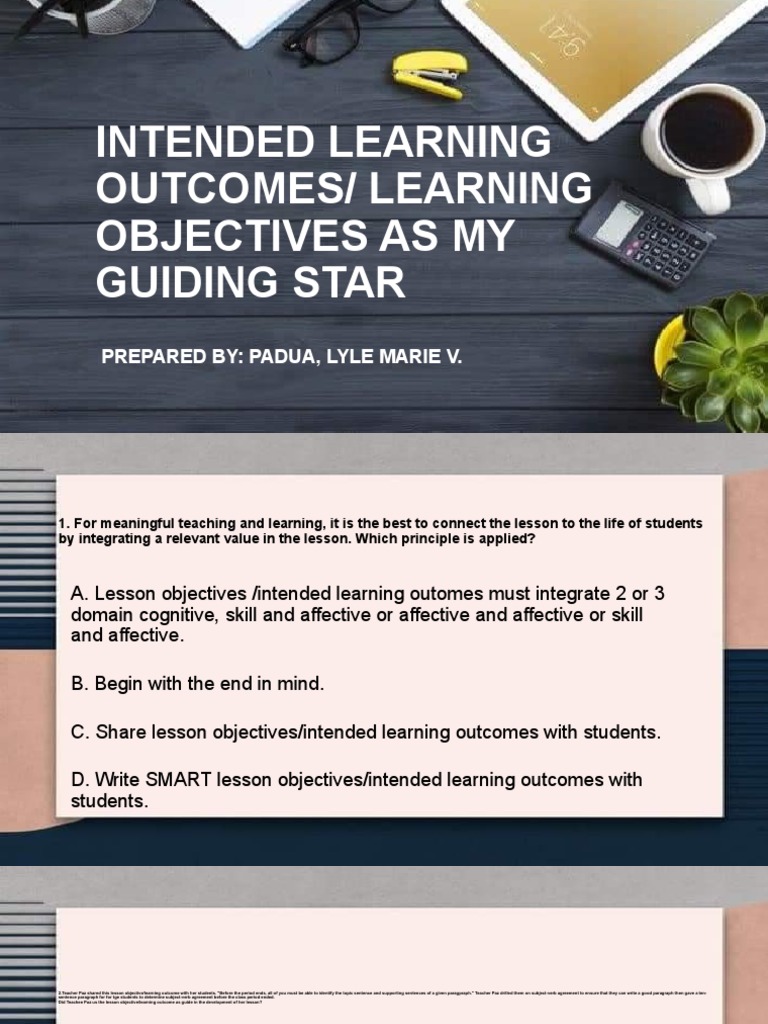 Learning Outcomes as Teaching Guides | PDF