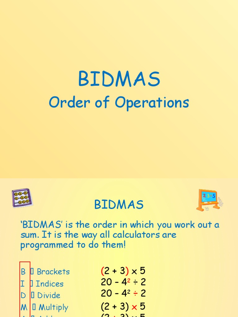 Bidmas: Order of Operations | PDF