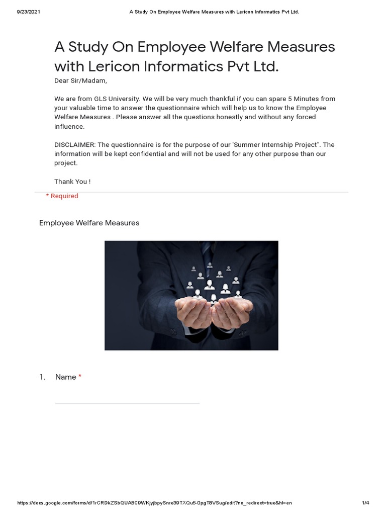 Employee Welfare Study at Lericon | PDF | Career & Growth | Self ...