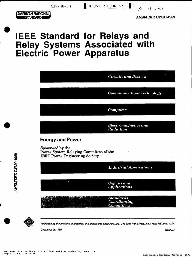 IEEE - C37.90 - 1989 Relays and Relay Systems Associated With Electric ...