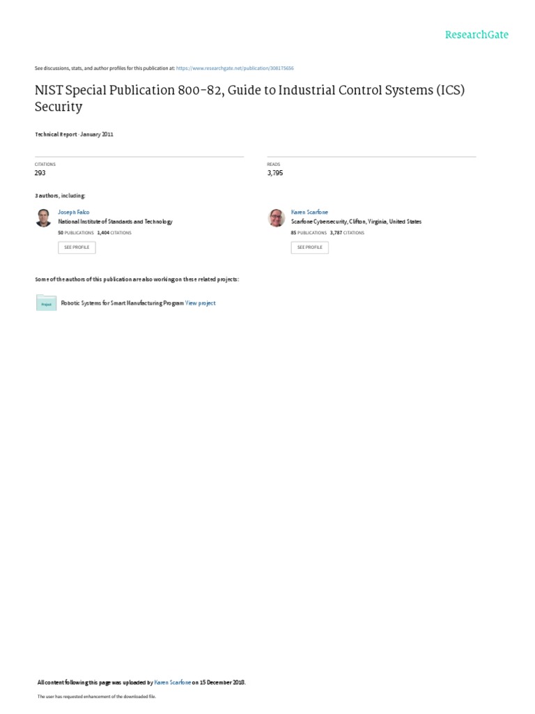 Nist SP 800-82 | PDF | Scada | Computer Network