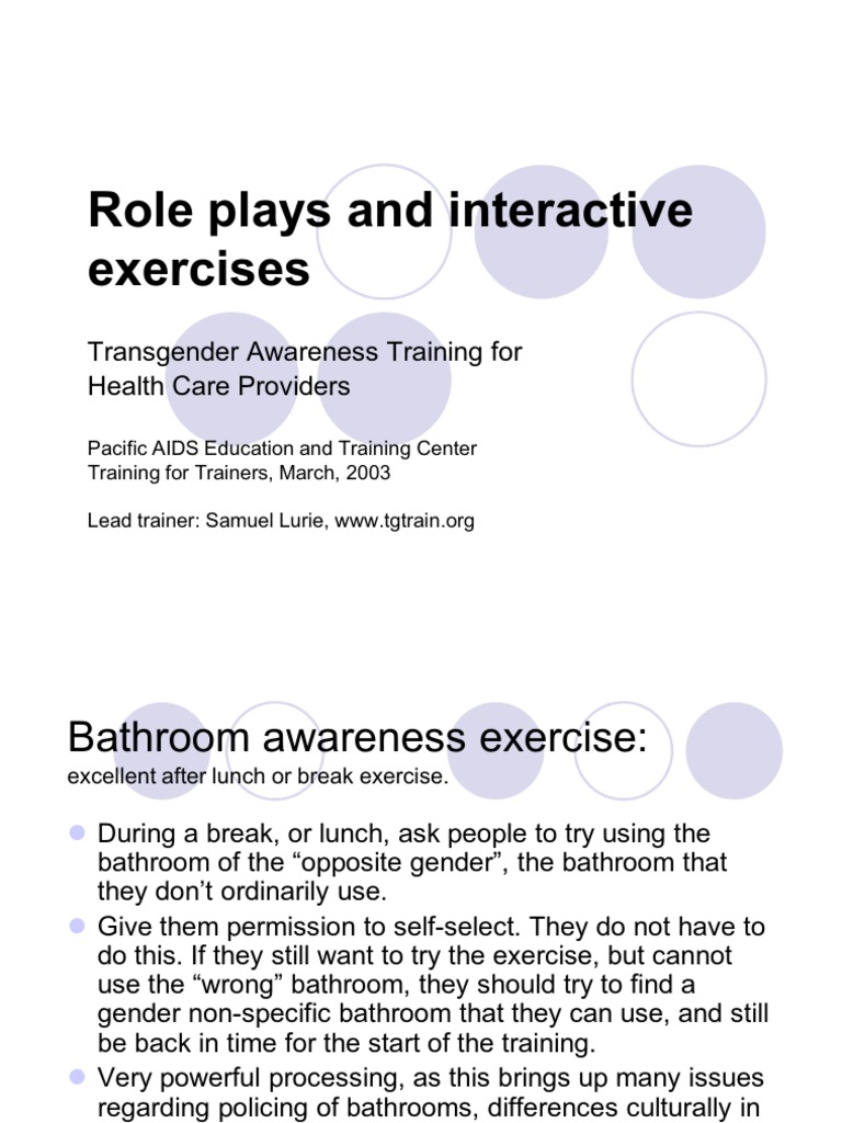 Role Play Exercises | PDF | Transgender | LGBTQIA+ Studies